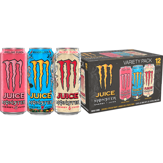 (12 Cans) Juice Monster VP, Mango Loco, Pipeline Punch, Pacific Punch ...