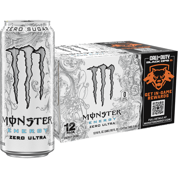 Monster Zero Ultra, Sugar Free Energy Drink, 12 count, 16 fl oz ...