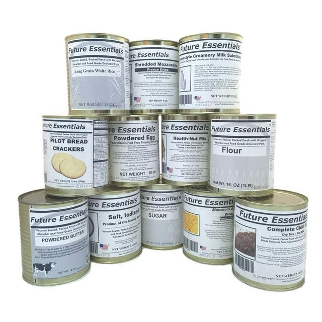 Future Essentials Freeze Dried Survival Food Kit, Long Storage, 12 Cans ...