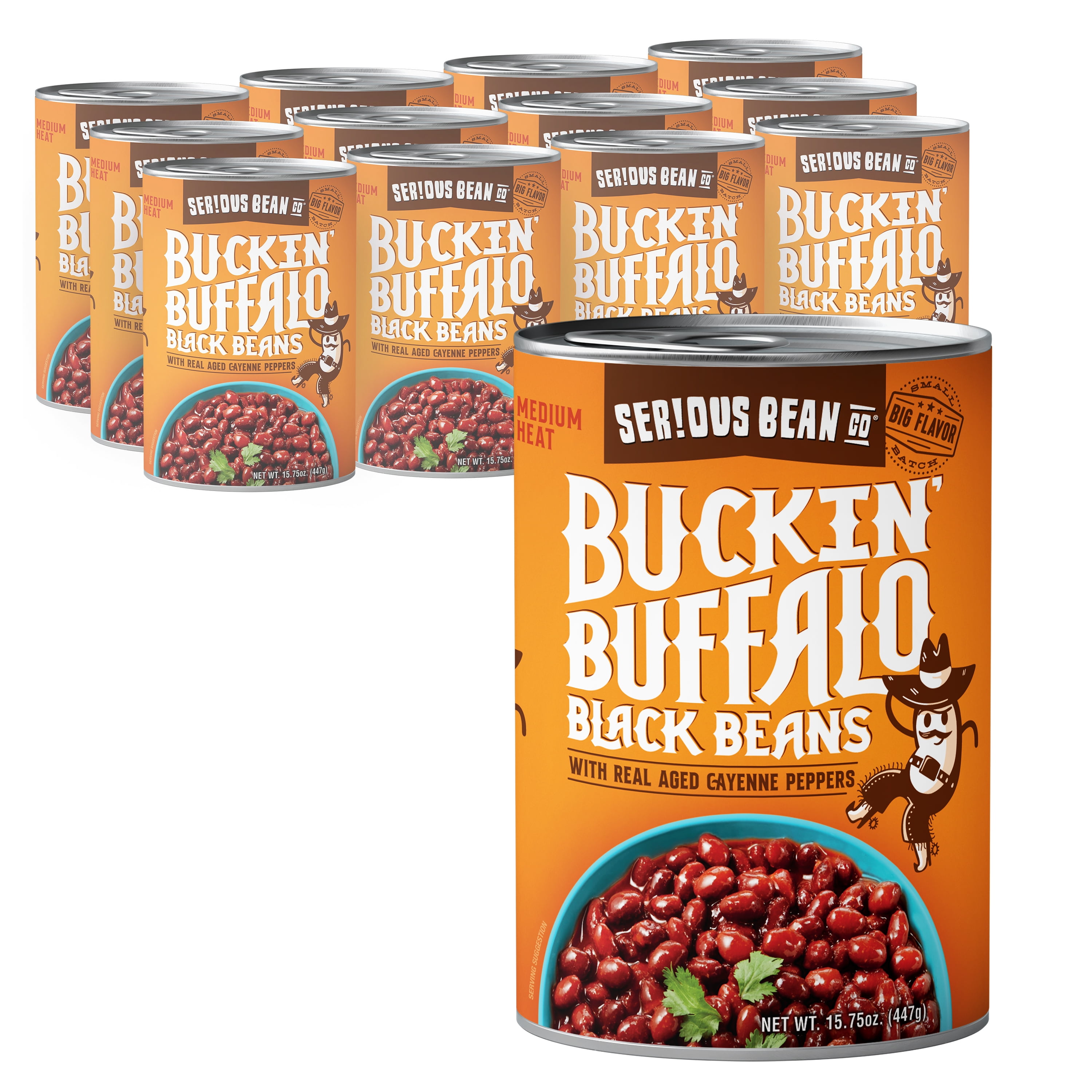 (12 Cans) Serious Bean Co Buckin' Buffalo Baked Black Beans, 15.75 oz ...