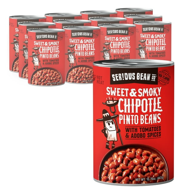 (12 Cans) Serious Bean Co Sweet and Smoky Chipotle Pinto Beans, 15.75 ...