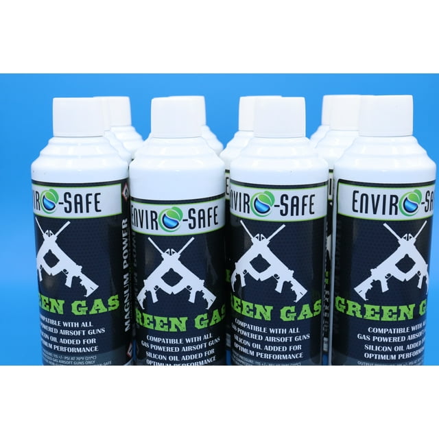 12 Cans of Green Gas, Envirosafe, Airsoft Green Gas Refill, 13.5 oz ...