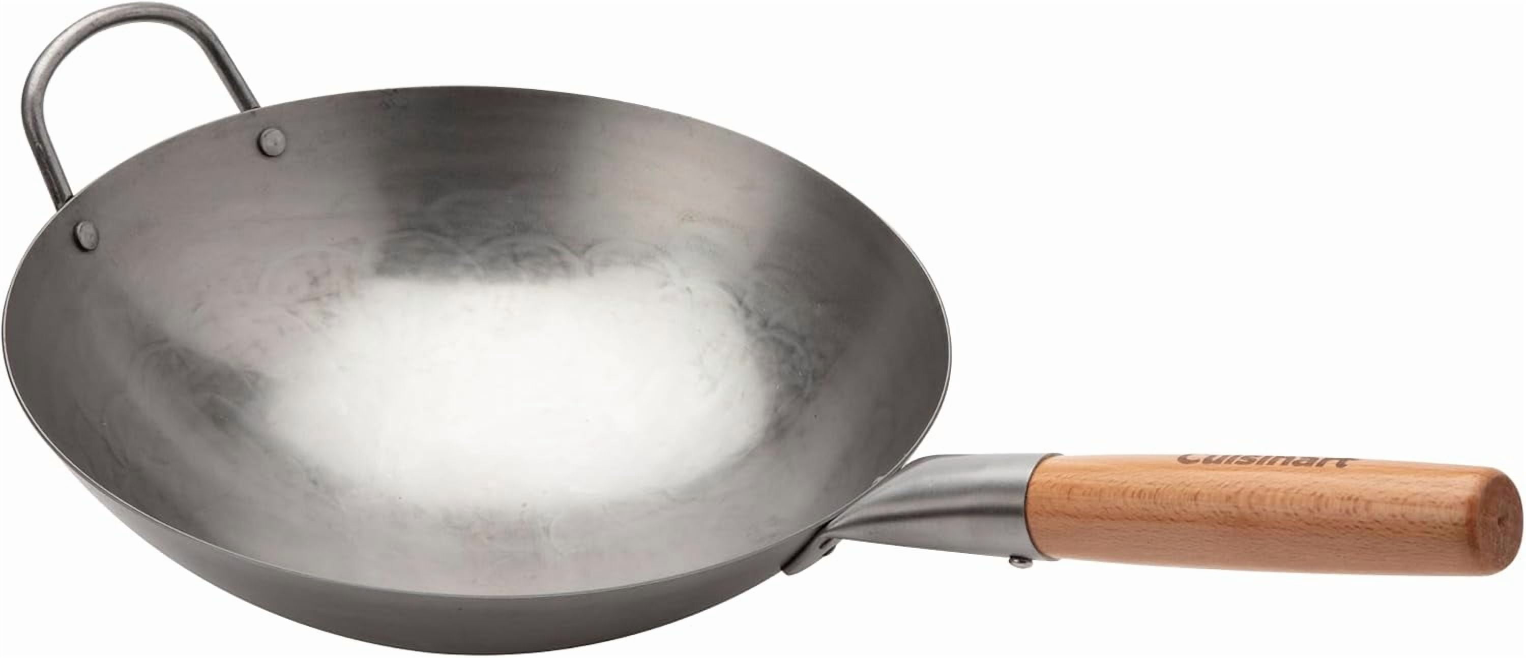 12” Carbon Steel Hammered Wok, Traditional Round Bottom, Stir Fry Pan ...