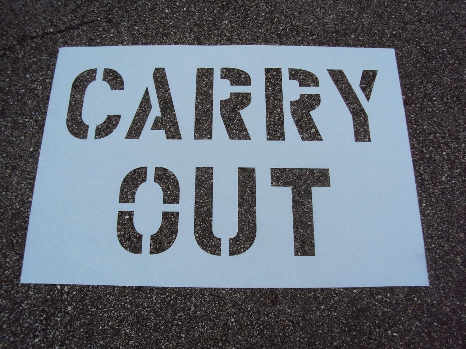 12" Carry Out Stencil - Actual 12 Inch Letters - Parking Lot Stencil (1 ...