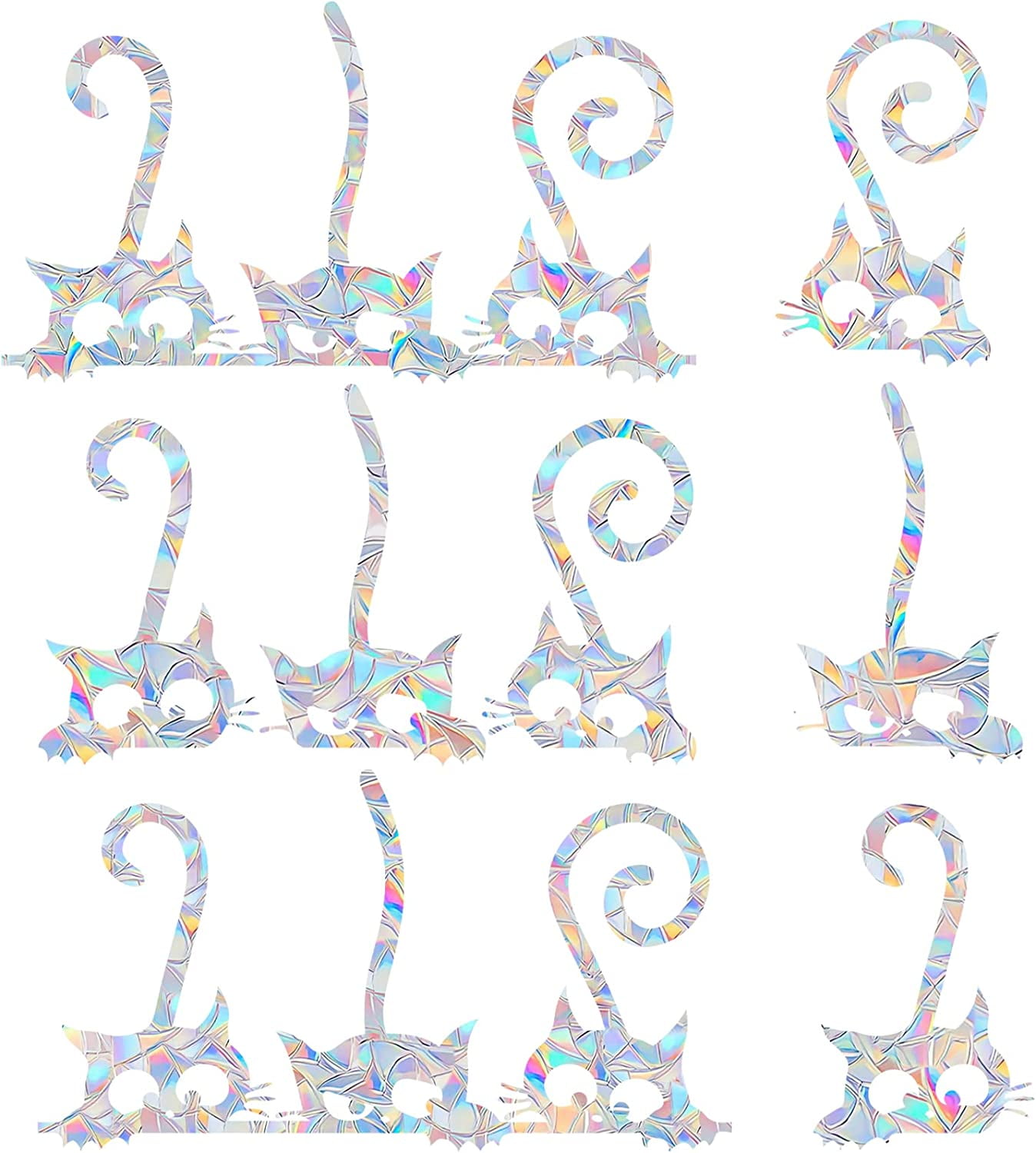 12 Cat Window Decals for Bird Strikes - Anti-Collision Window Decals to ...