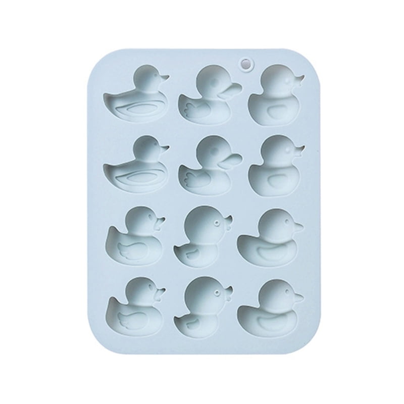 12 Cavity Cute Ducks Silicone Resin Mold 3D Fondant Mould Baking DIY ...