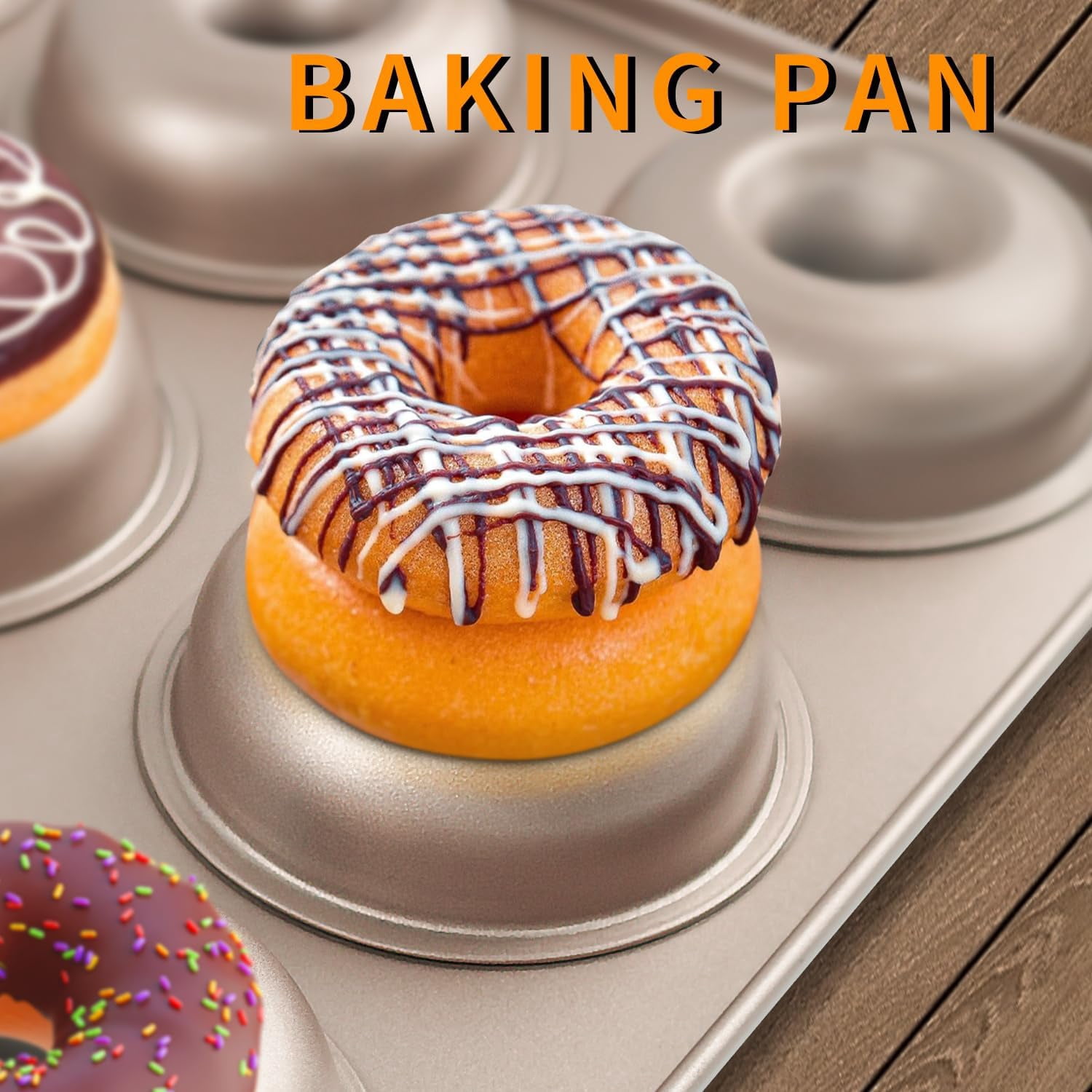 12 Cavity Donut Baking Pans Nonstick Donut Pan Carbon Steel Ring Donut ...