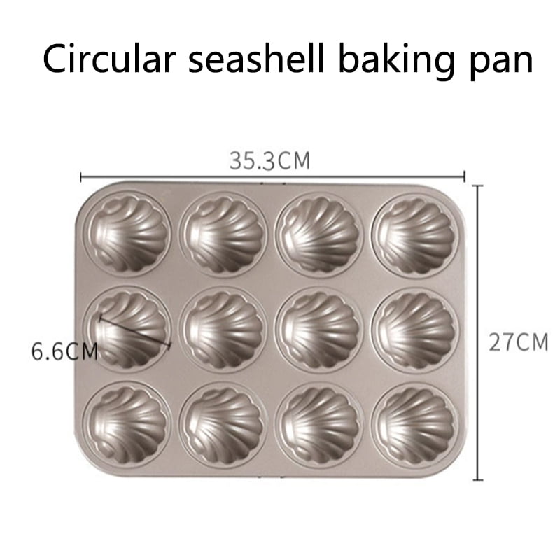 12 Cavity Madeleine Mold Non-Stick Scallop Chestnut Olive Shaped ...