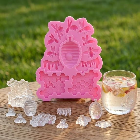 12-Cavity Silicone Bee & Honeycomb Baking Mold - Easy Release, Reusable ...