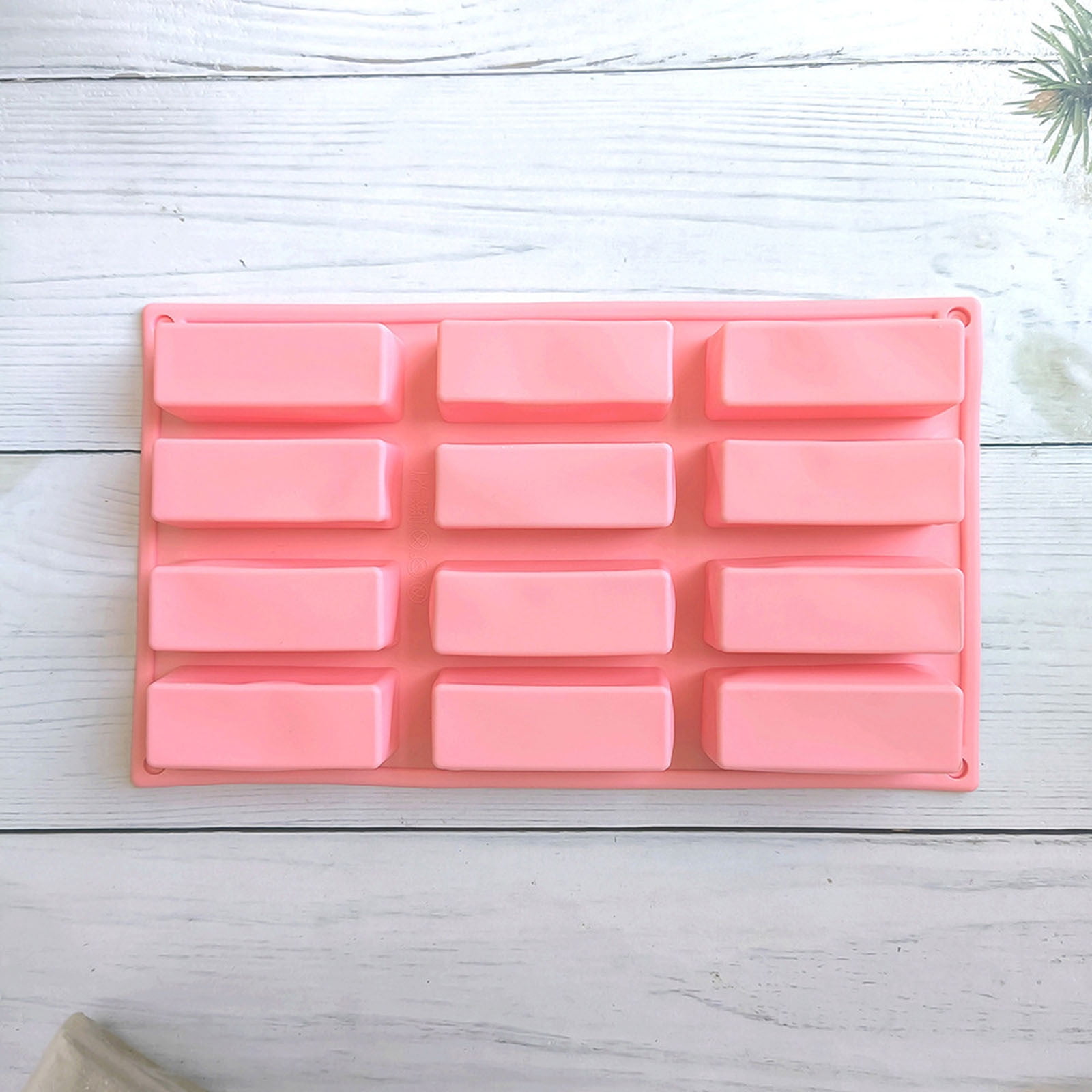 12-Cavity Silicone Chocolate Bar Mold - Food Grade Rectangular Baking ...