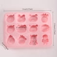 12-Cavity Silicone Jelly Pudding Mold with Floral & Animal Designs, Non ...