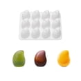 12 Cavity Silicone Mousse Mold for Mango Shaped Dessert French Pudding ...