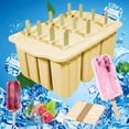 12-Cavity Silicone Popsicle Mold, BPA-Free Ice Pop Maker with Lid & 50 ...