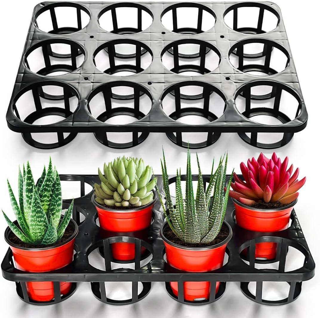 12 Cell Nursery Planter Pots Trays, Plant Pot Shuttle Carry Holder and ...