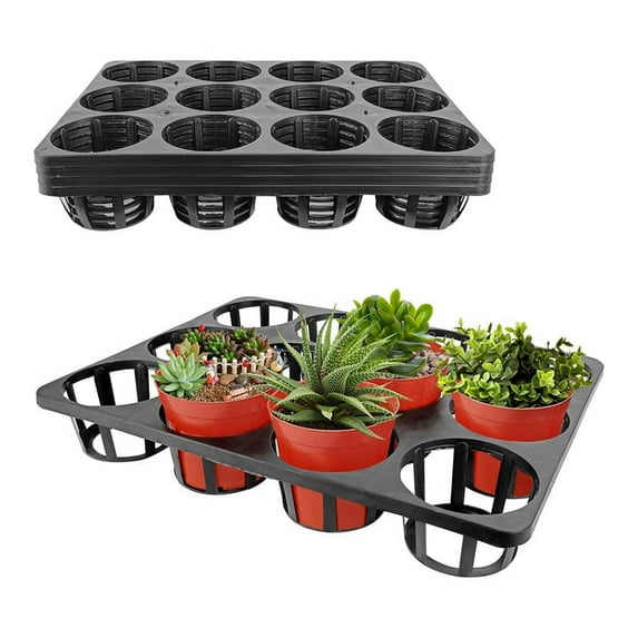 12 Cell Round Nursery Pots Trays,5 Pack Seed Nursery Pots Moving Trays ...