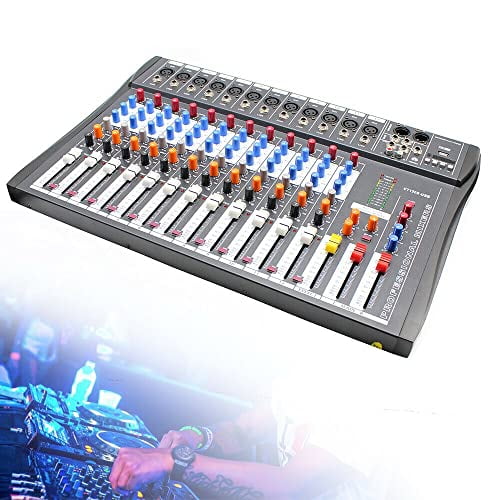 12 Channel Audio Mixer, DJ Soundboard Sound Mixer Console with Xlr ...