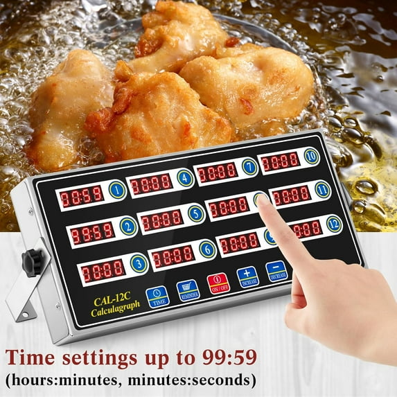 12-Channel Digital Kitchen Timer, Commercial Cooking Timer with Loud ...