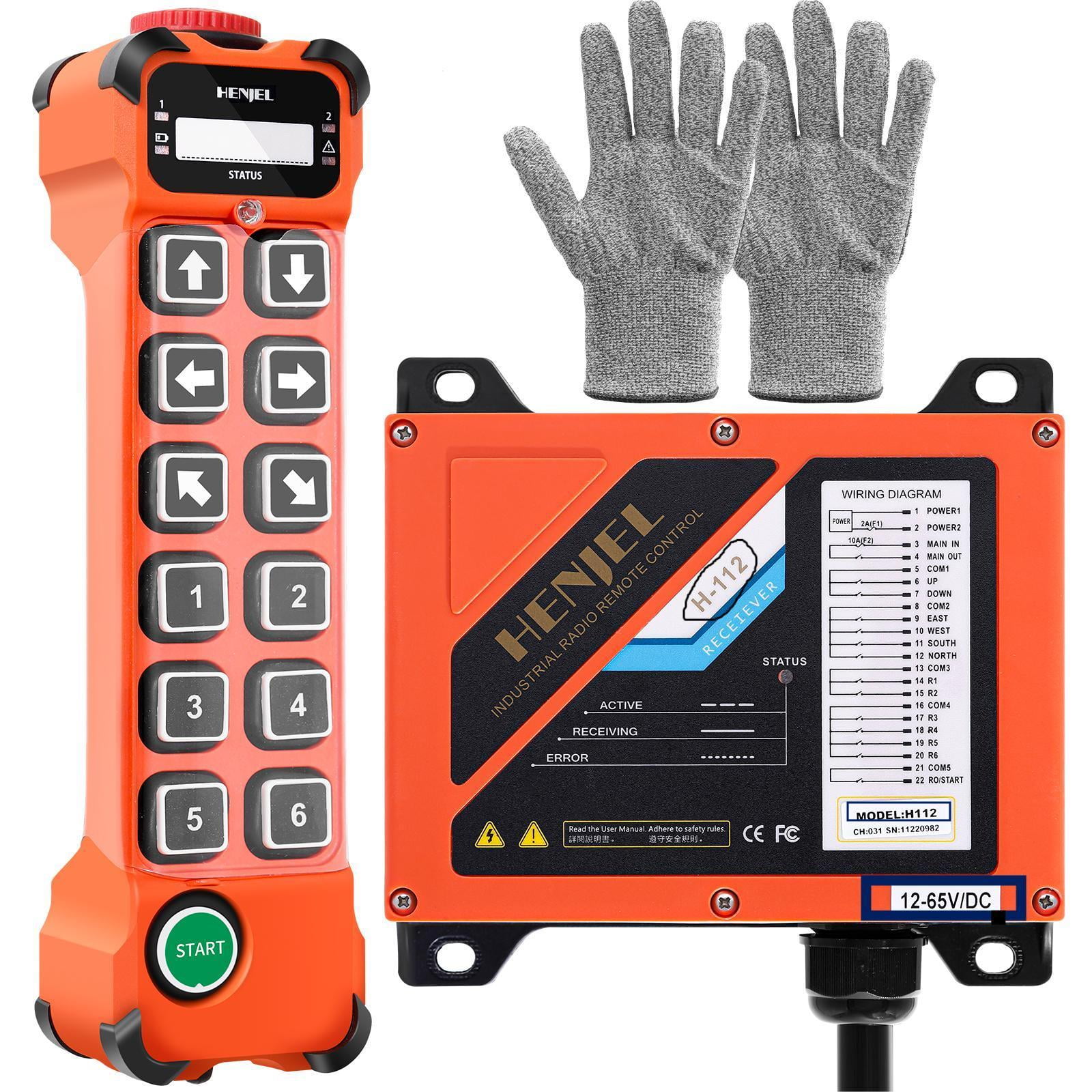 12 Channel Industrial Wireless Crane Radio Remote Control 110-460V 110V ...
