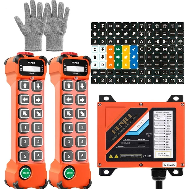12 Channel Industrial Wireless Crane Radio Remote Control 110-460V 110V ...