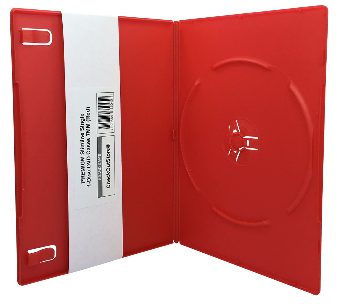 (12) CheckOutStore Premium Slimline Single 1-Disc DVD Cases 7mm (Red ...