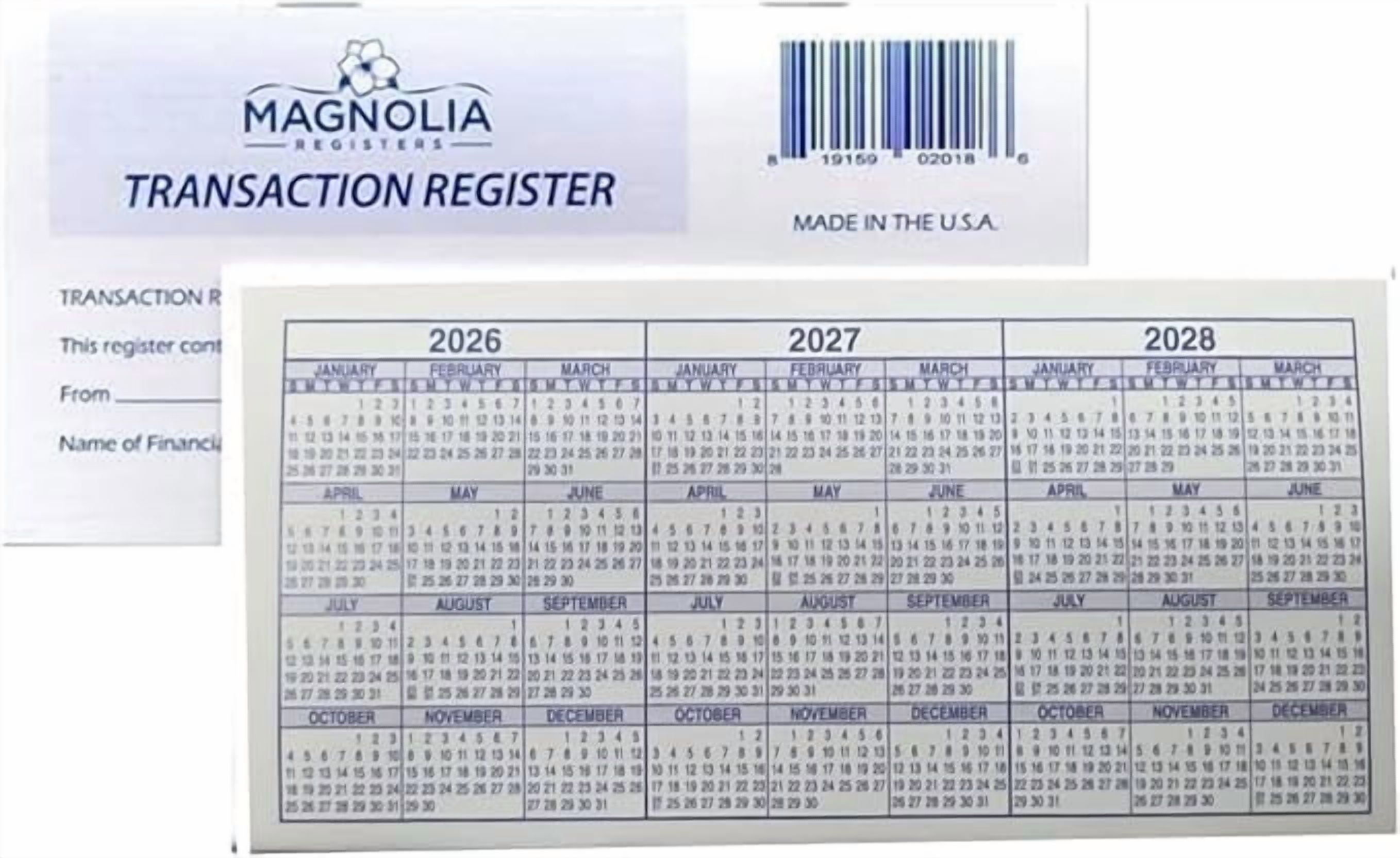 12 Checkbook Registers 26-27-28 Calendars by Magnolia Registers ...