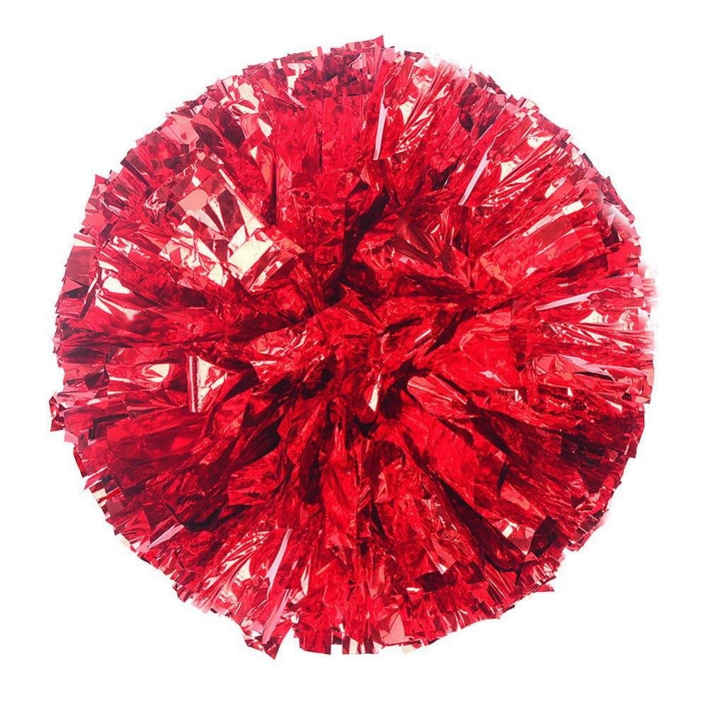 12" Cheerleading Pom Poms Metallic Foil & Plastic Ring, for Cheer Sport ...