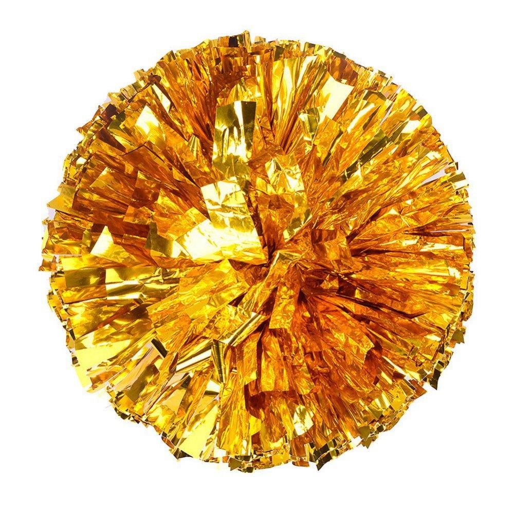 12" Cheerleading Pom Poms Metallic Foil & Plastic Ring, for Cheer Sport ...