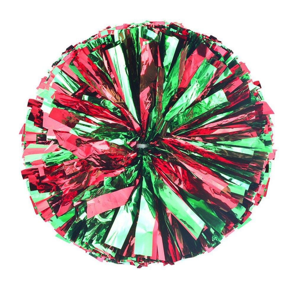 12" Cheerleading Pom Poms Metallic Foil & Plastic Ring, for Cheer Sport ...
