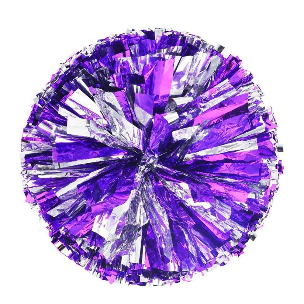 12" Cheerleading Pom Poms Metallic Foil & Plastic Ring, for Cheer Sport ...