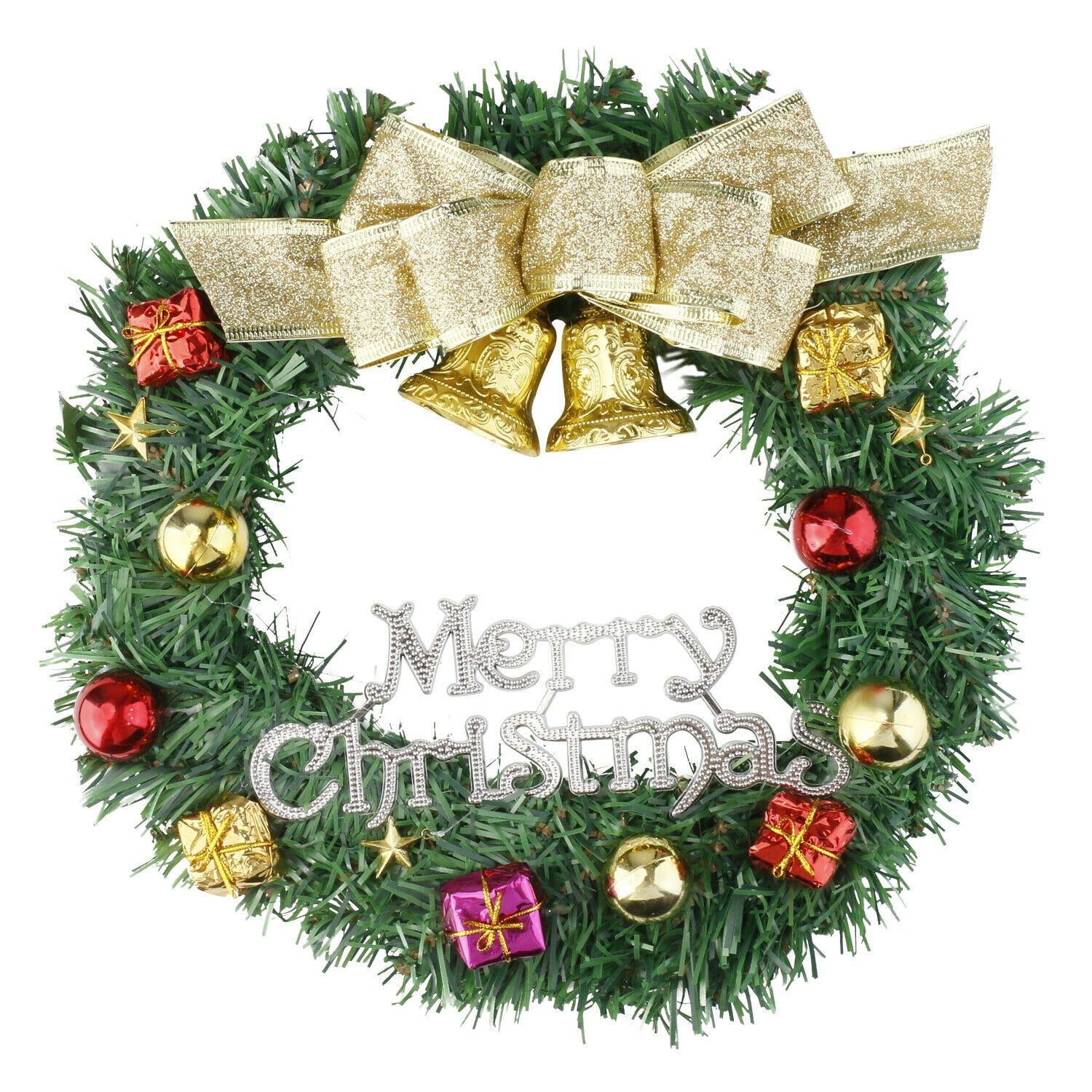 12" Christmas Tree Wreath Door Hanging Garland Window Wall Ornament ...