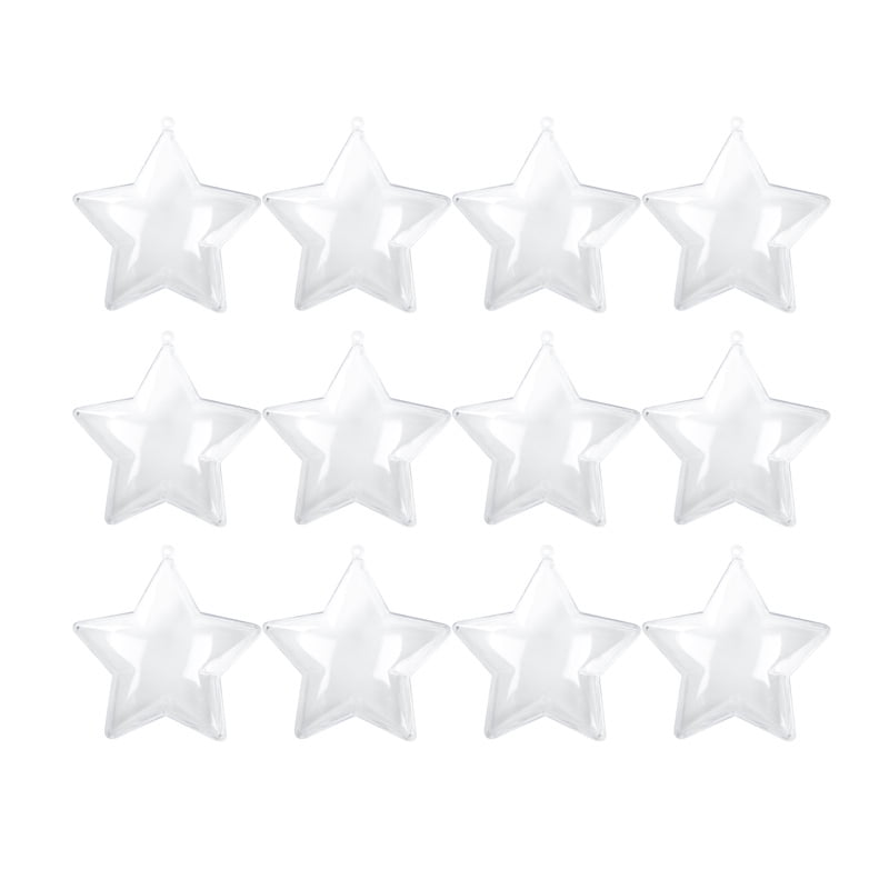 12pc Acrylic Fillable Clear Star Ornaments 90mm - for Christmas and ...