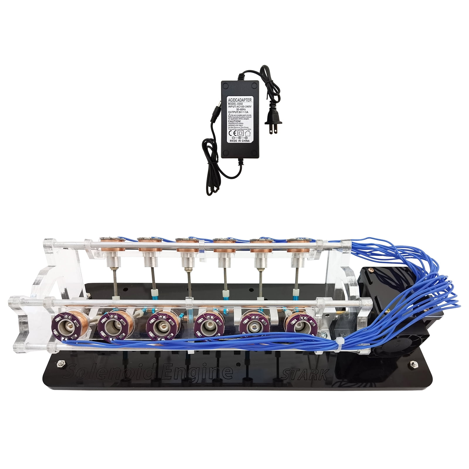 12 Coil V-Shaped Electromagnet Engine Model Teaching Aid Toy Model 5V ...