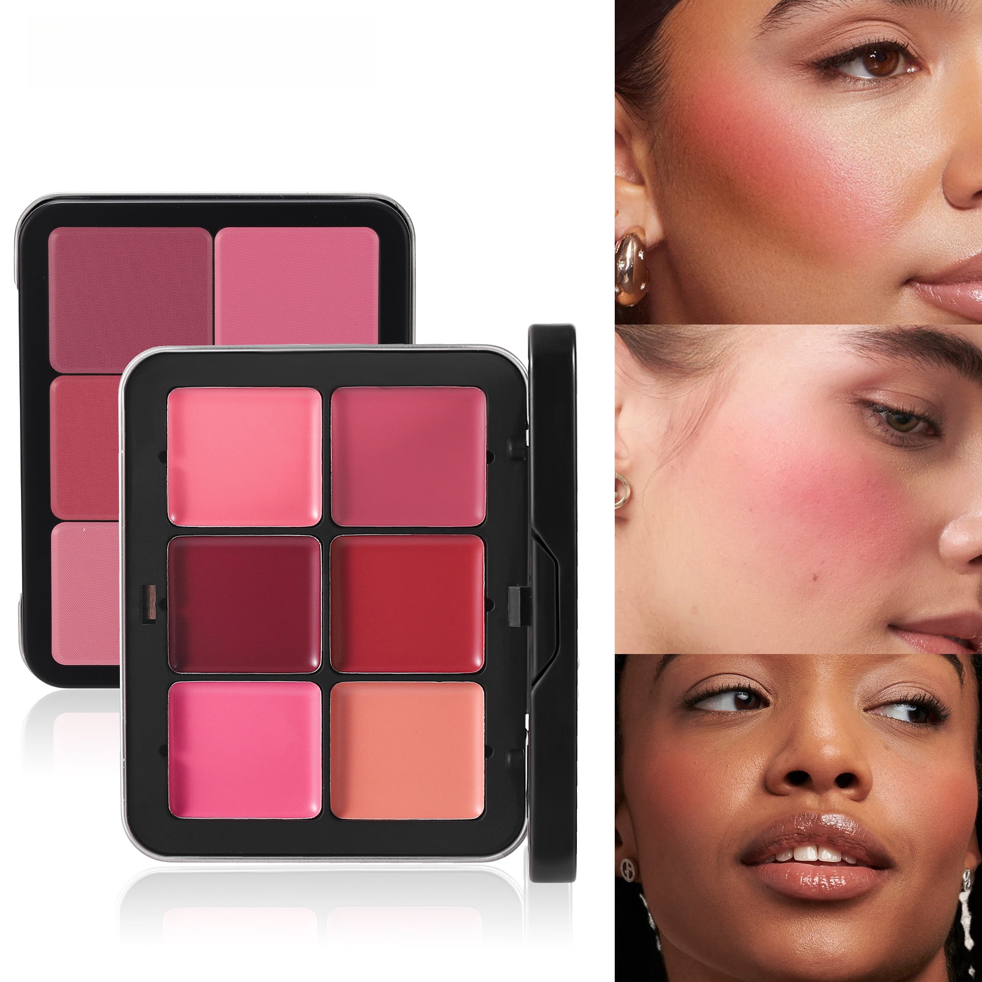 12 Color Blush Palette Matte Cream Blush Kit in Tin Box Concealer ...