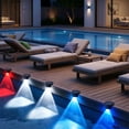 12 Color Changing Solar Pool Lights, Multicolor Underwater LED Lights ...
