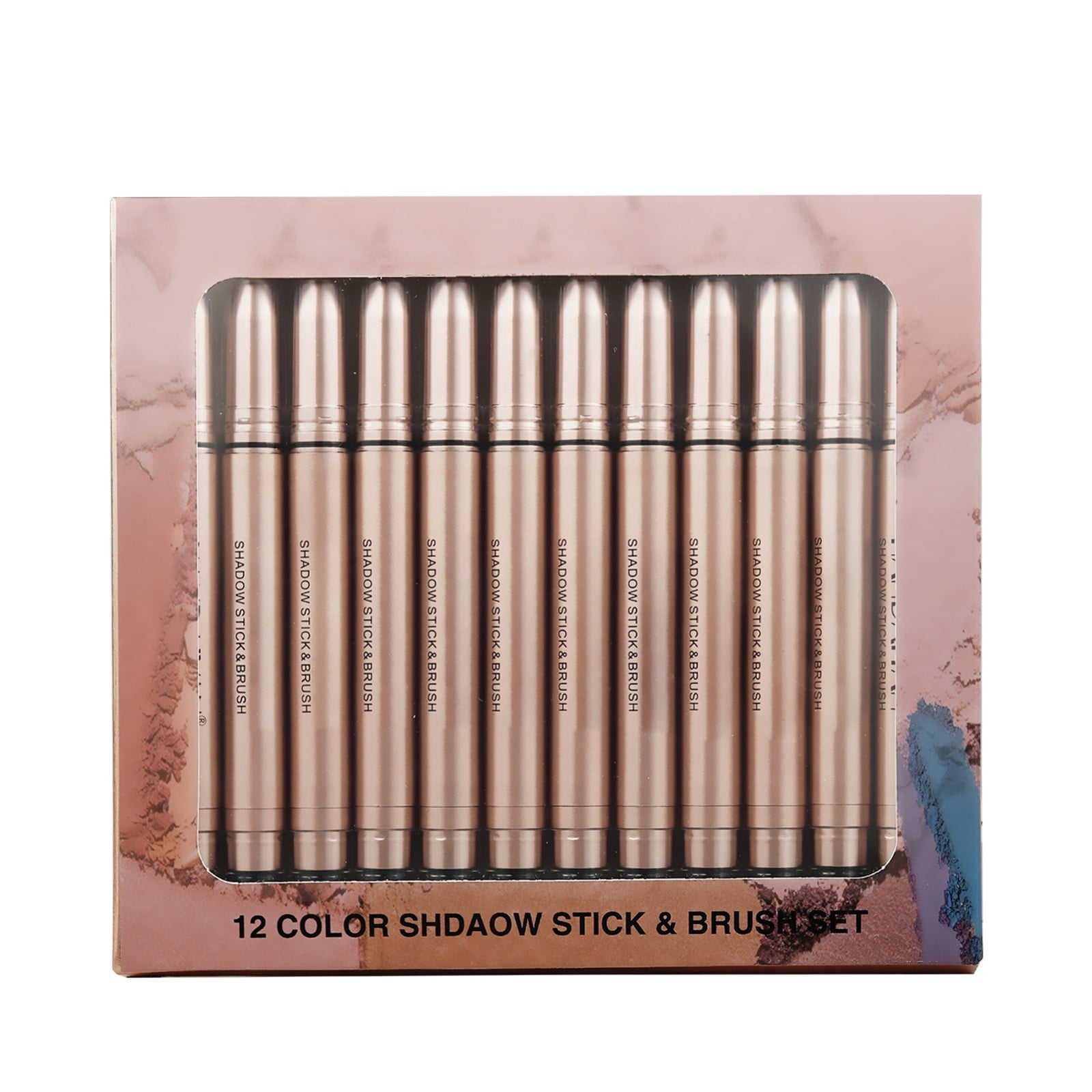 12-Color Creamy Eyeshadow Stick Set - Long-Wearing Blendable Formula ...