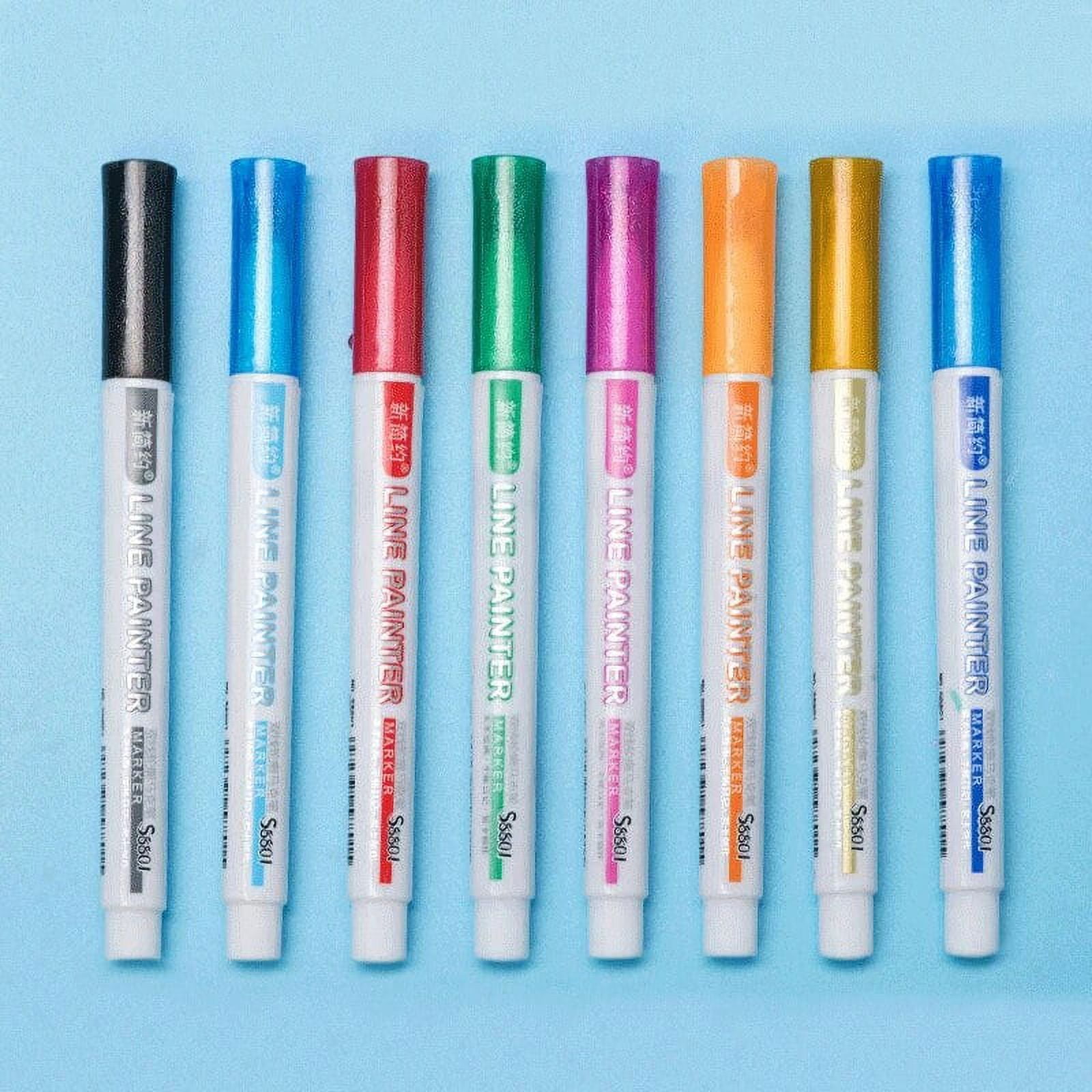 12 Color Double Line Outline Art Pen Marker Pen DIY Graffiti Outline ...