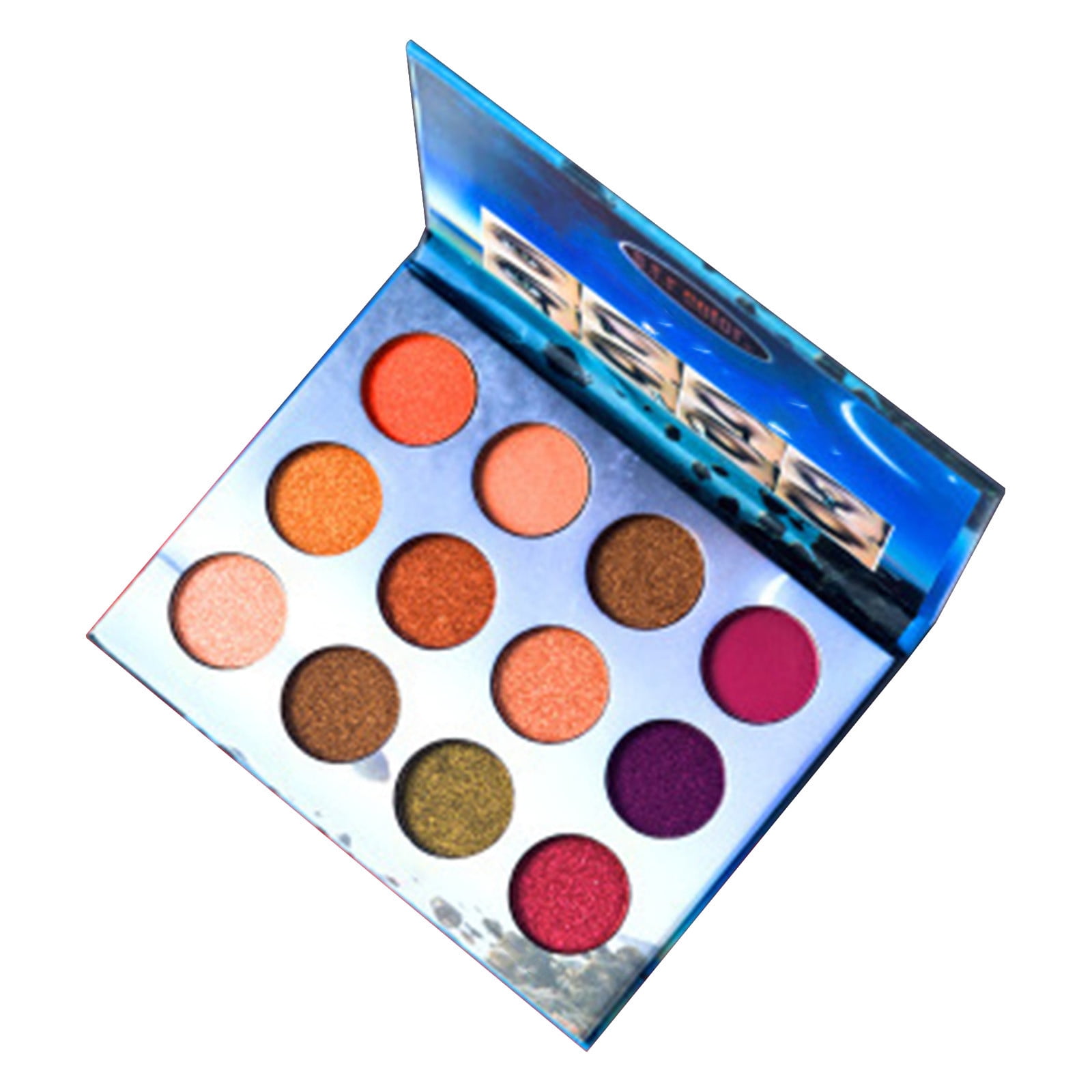 12 Color Eyeshadow Pearlescent Glitter Finish Lasting Makeup Finish ...