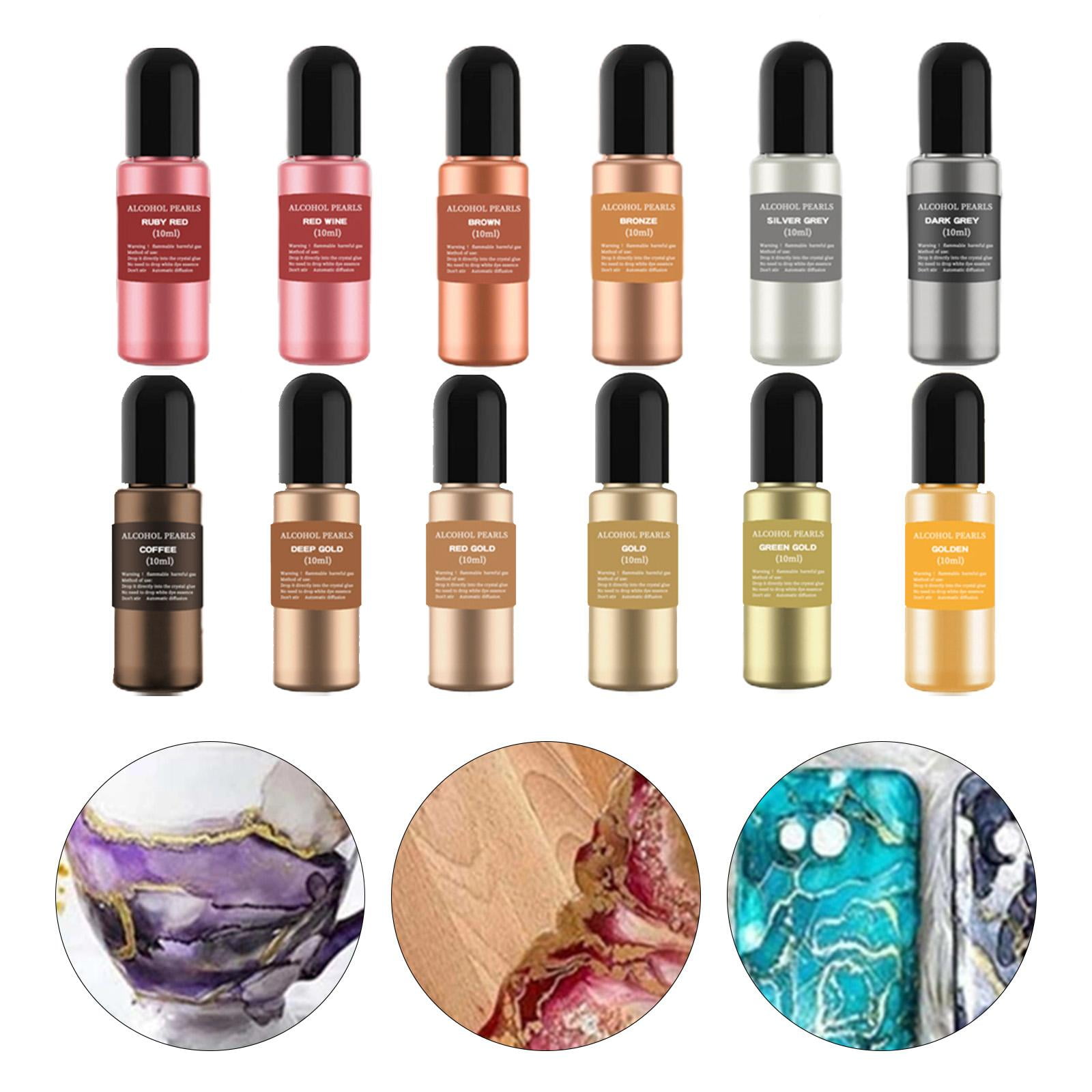 12 Color Ink Set, Epoxy Resin Pigment Liquid Dye 10ml Each Colorant ...