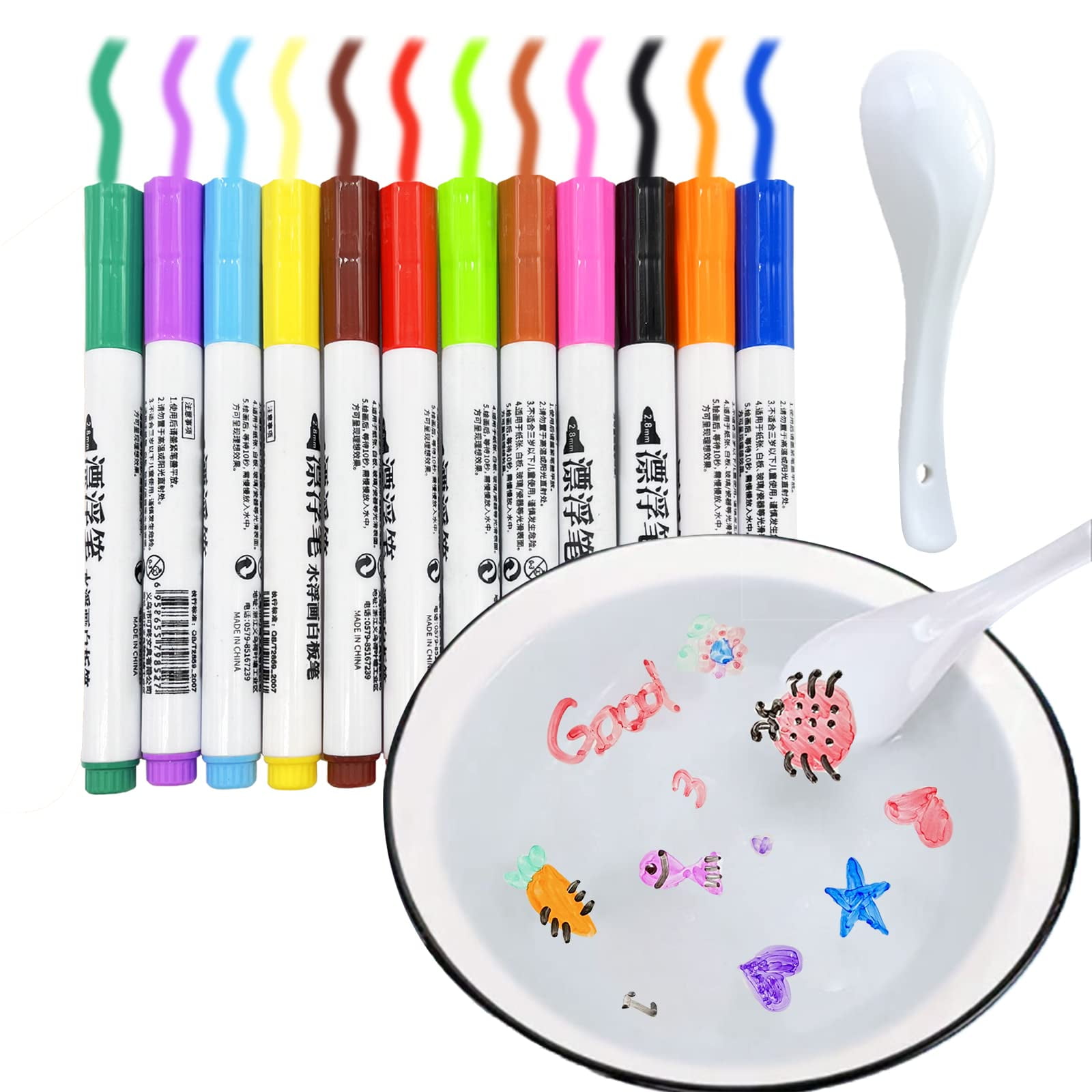 12-Color Magical Water Painting Pen, Painting Floating Magic Pens and ...