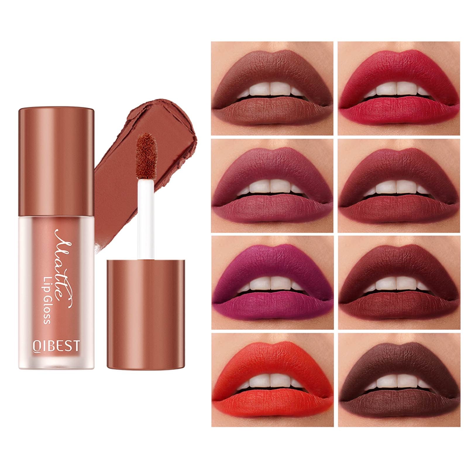 12-Color Matte Velvet Lip Gloss Set - Long-Lasting, Non-Fading ...