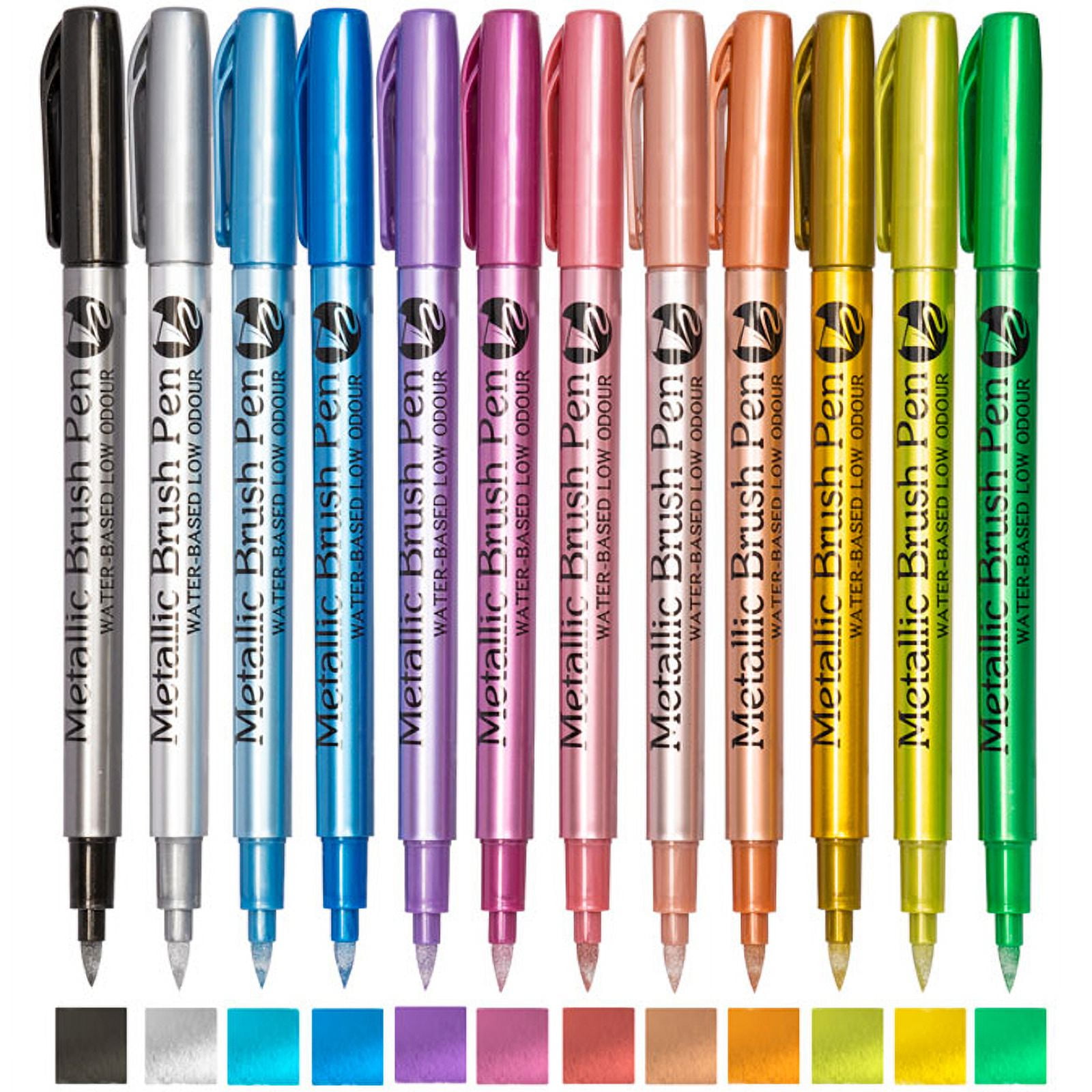 12 Color Metallic Marker Pen Resin Drawing Pen Acrylic Paint DIY ...