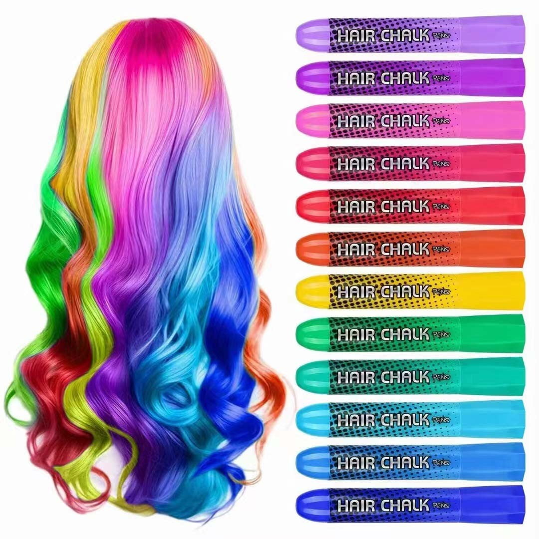 12 Color New Hair Chalk Comb Temporary Bright Washable Hair Color Dye ...