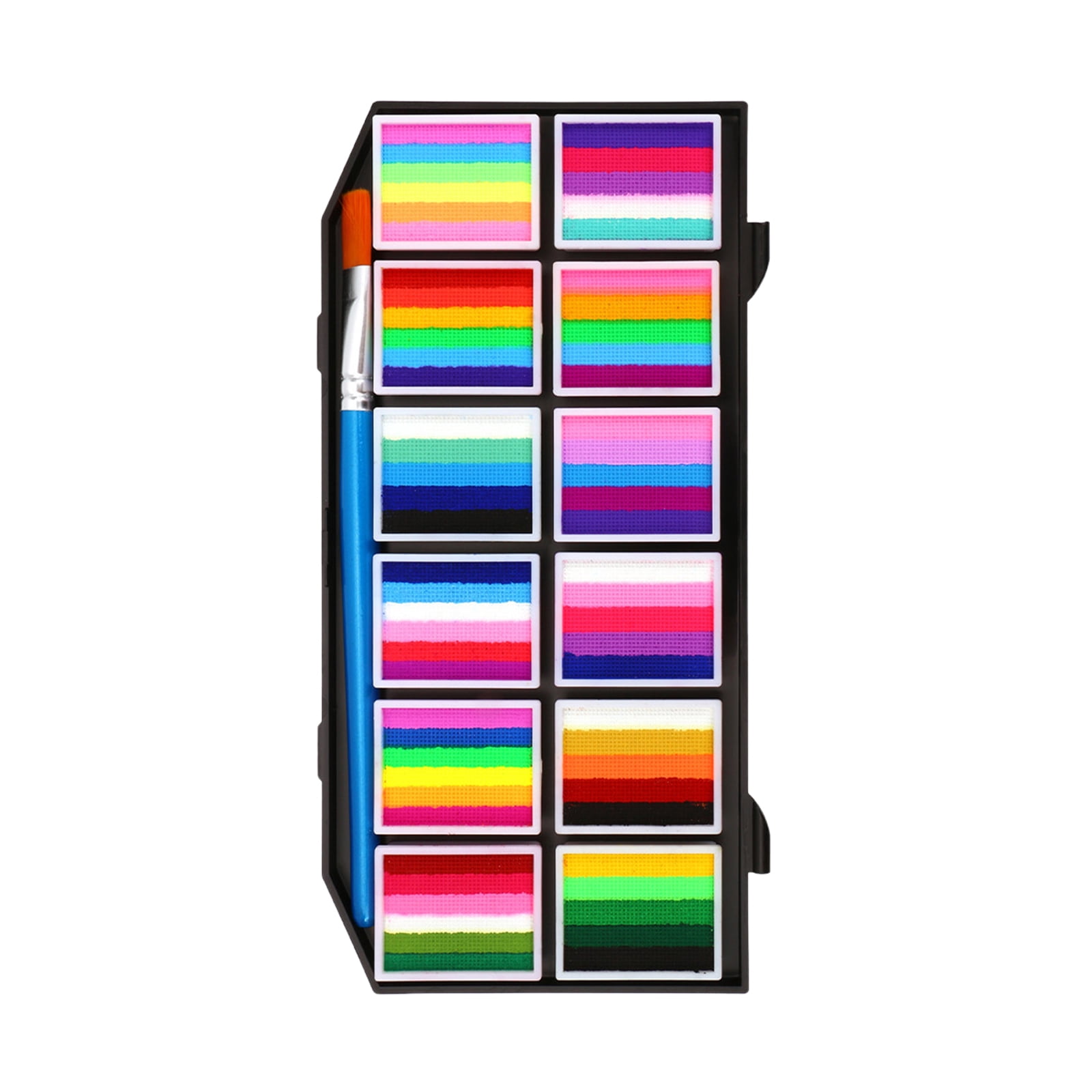 12 Colors Face Body Paint Split Cake FX Makeup Water Activated With ...