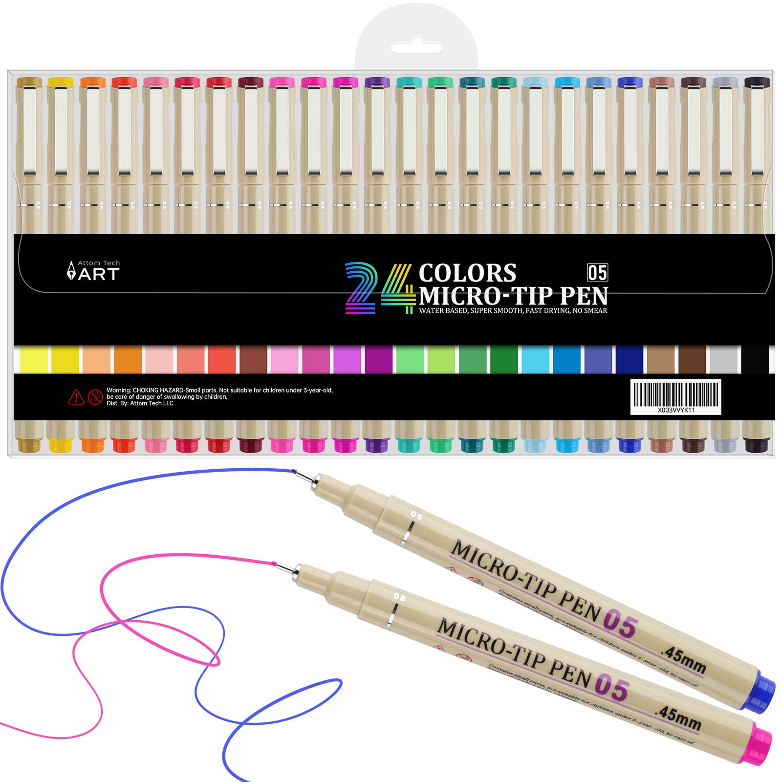 [12 Colors] 05 Micro, Fineliner Pen Set Ink, Fine Point Pen,Multi-liner ...
