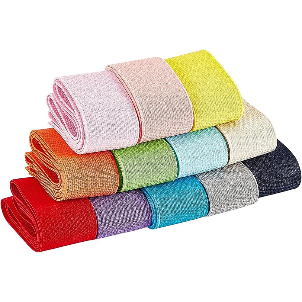 12-Colors 13 Yards Elastic Band 1-1/2 Inches Ribbon Stretch Elastic DIY ...