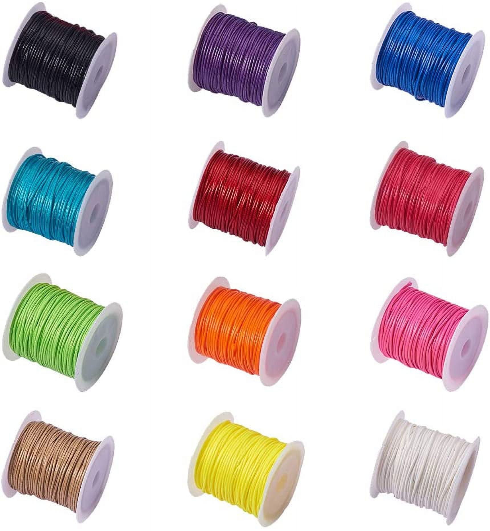 12 Colors 130 Yards 1mm Waxed Polyester Cord for Jewelry, Kumihimo ...