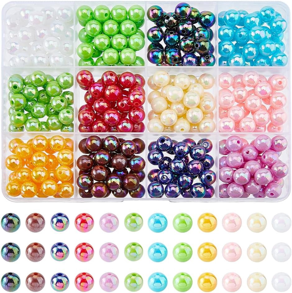12 Colors 336Pcs Acrylic Imitation Pearl Beads 6/8mm Colored Plastic ...