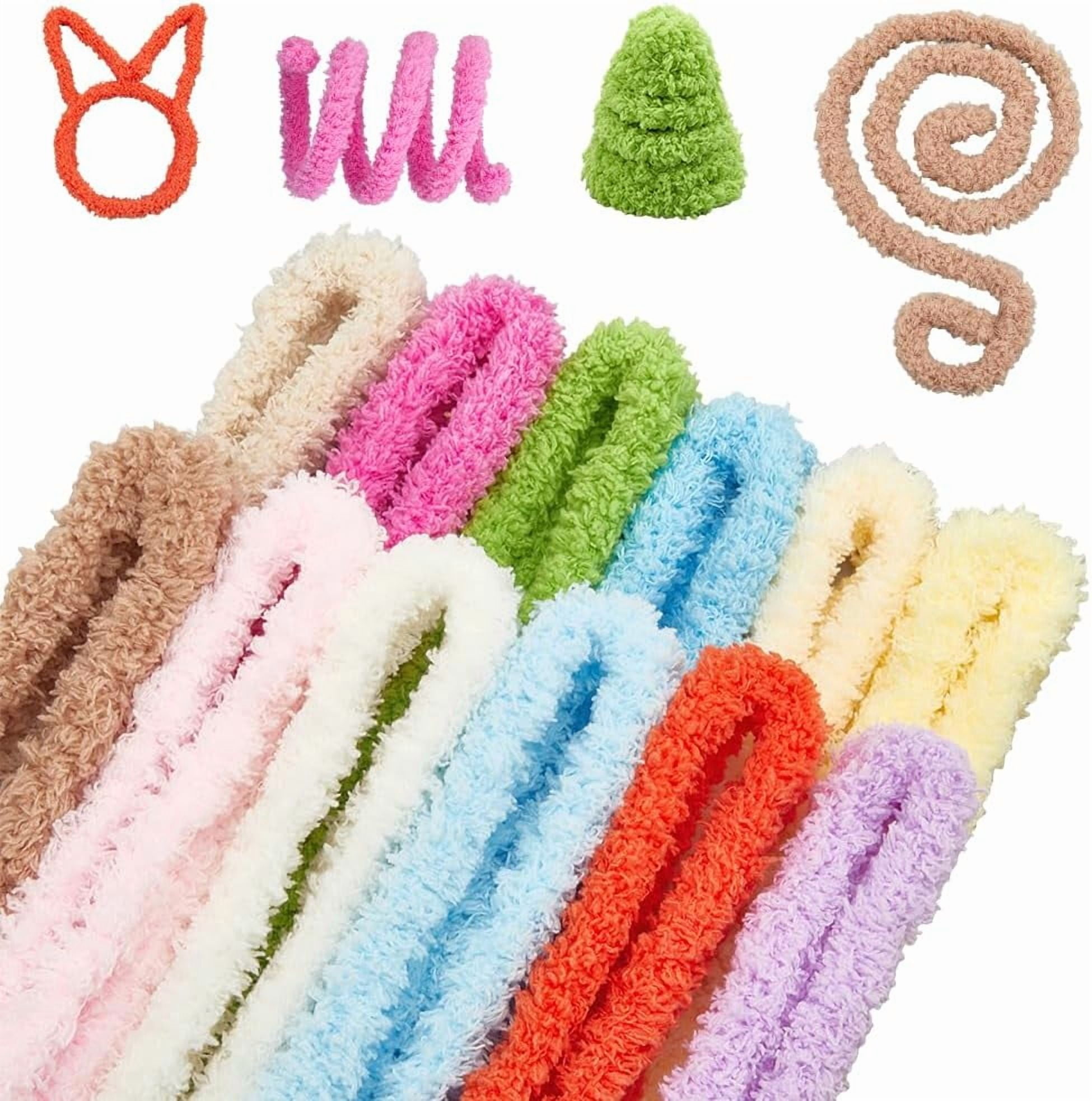 12 Colors 39.37inx15mm Extra Thick pipes Cleaners for Crafts Soft Fuzzy ...
