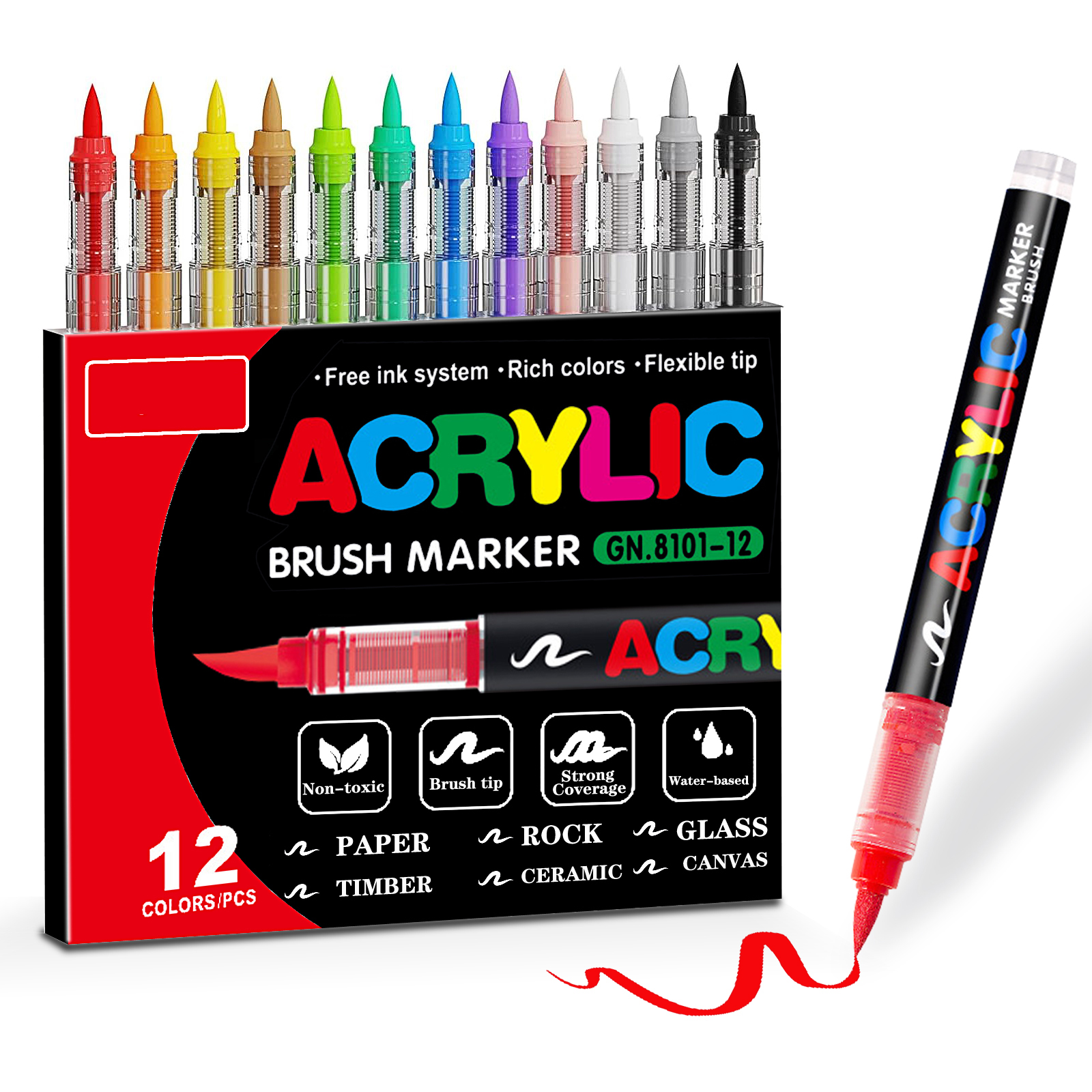 Tooli-Art Professional Acrylic Paint Markers for Rocks, Canvas, Mugs ...