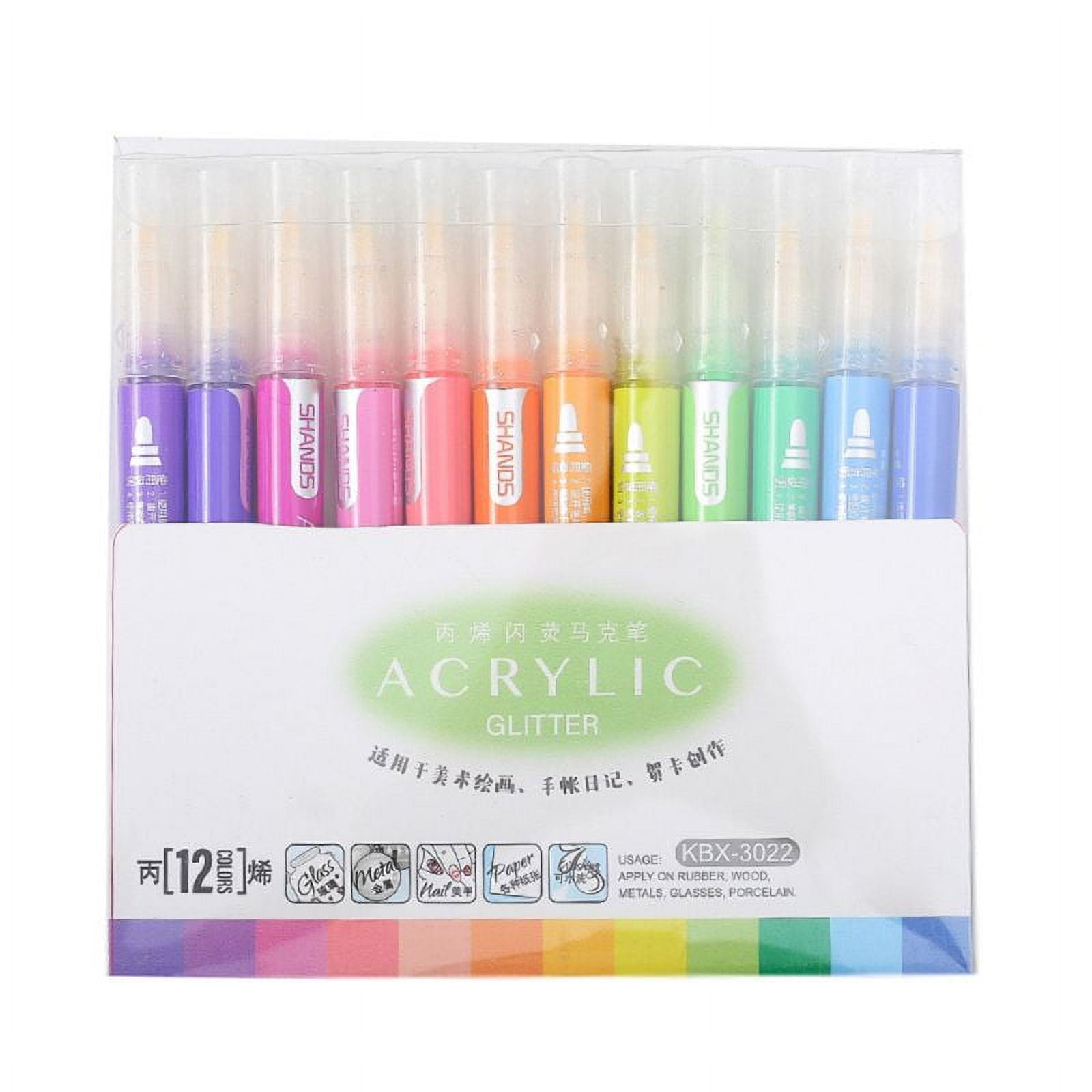 12 Colors Acrylic Paint Marker Pen for Ceramic Rock Glass Porcelain Mug ...